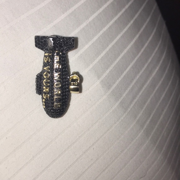 Accessories | Scarface Blimp Gld Black Diamond Pendant 24k Chain | Poshmark